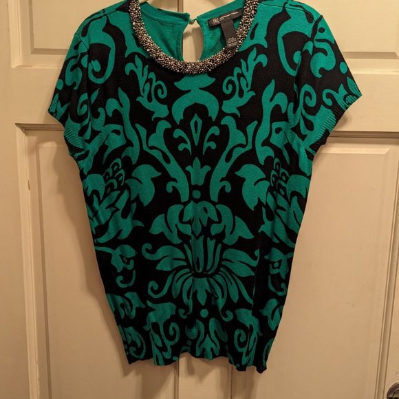 INC International Concepts | Tops | Top Inc Green Black Petite Exlarge ...